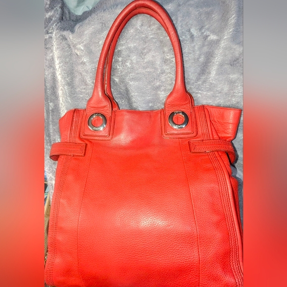Calvin Klein | Bags | Calvin Klein Rare Leather Silver Satin Interior ...